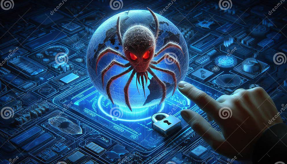 Digital Threats and Cybersecurity Concepts Stock Illustration ...