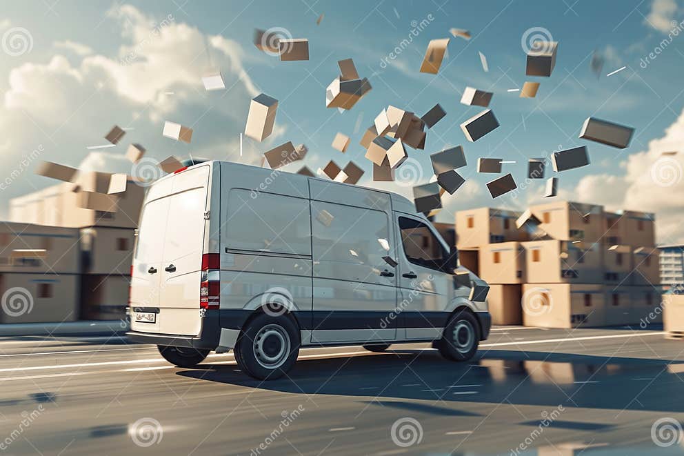A Delivery Van in Motion Captures the Essence of Logistics and ...