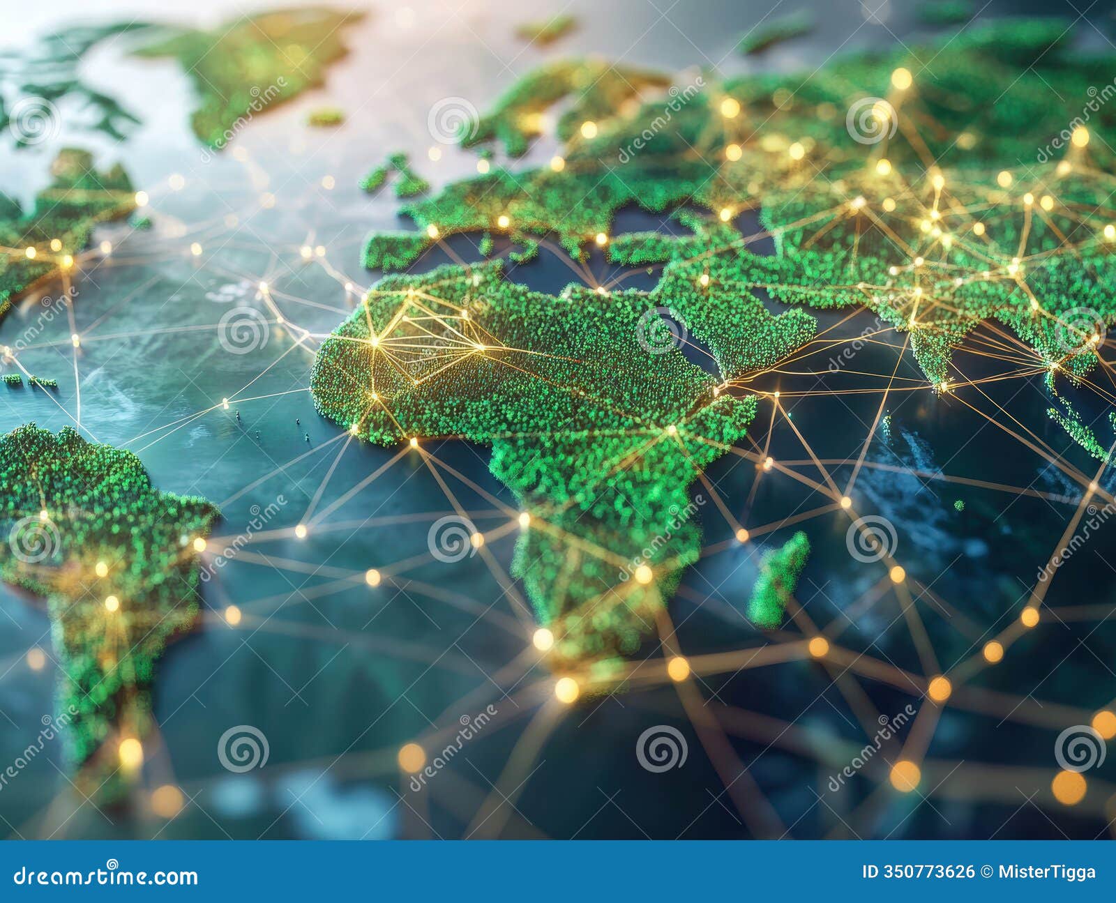 Image Illustrates a Global Network of Interconnected Nodes Symbolizing ...