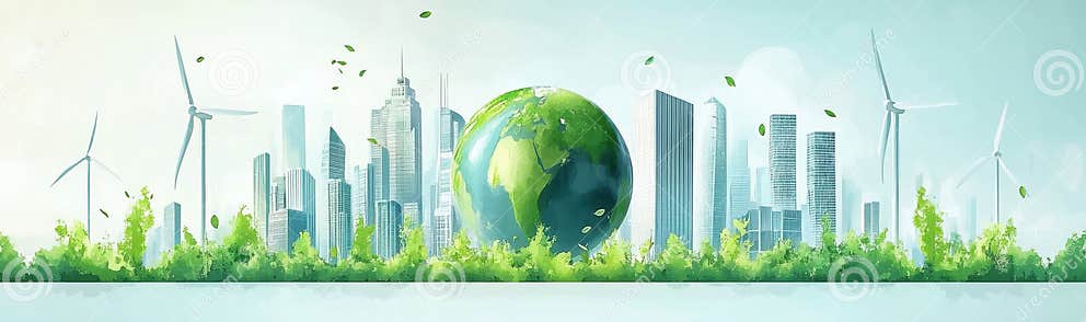 Vast Green Environmental Protection Theme with Global Sustainability ...