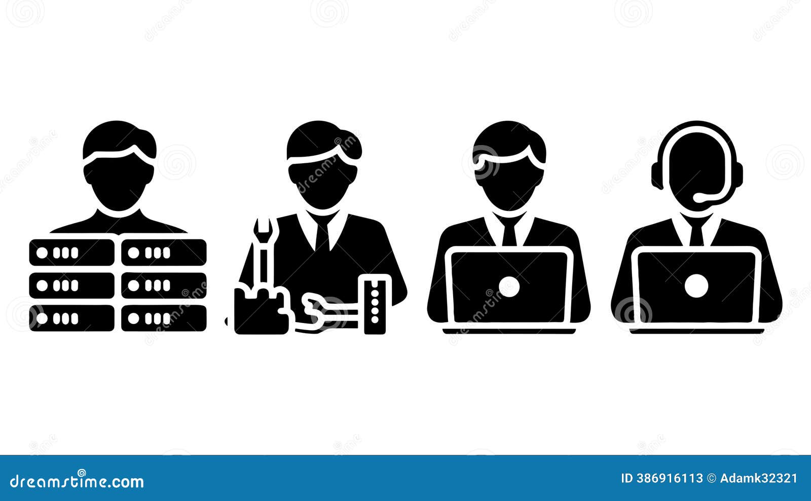 Technician In Server Room. Computer Lan Master With Router Communicate Hardware Cabling Tech ...