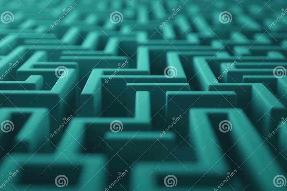 An Intricate Turquoise Maze Demonstrating Depth and Complexity in ...