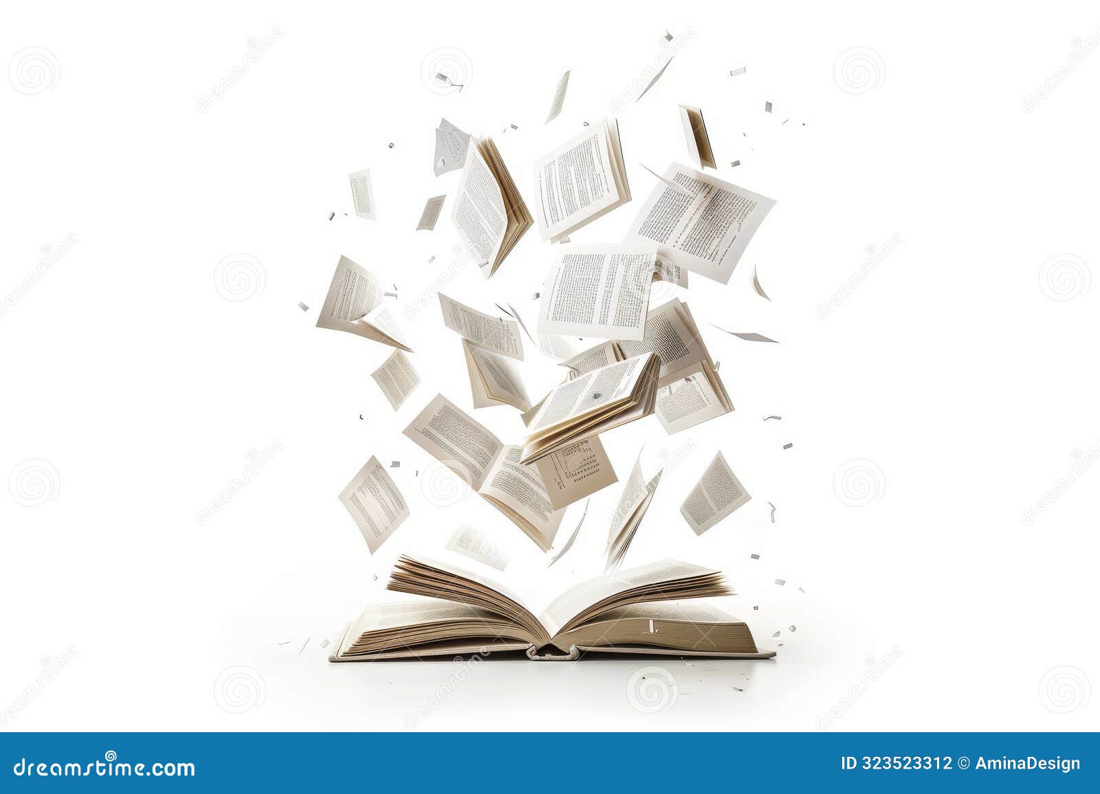 An Image Illustrating an Open Book with Pages Fluttering, Symbolizing ...