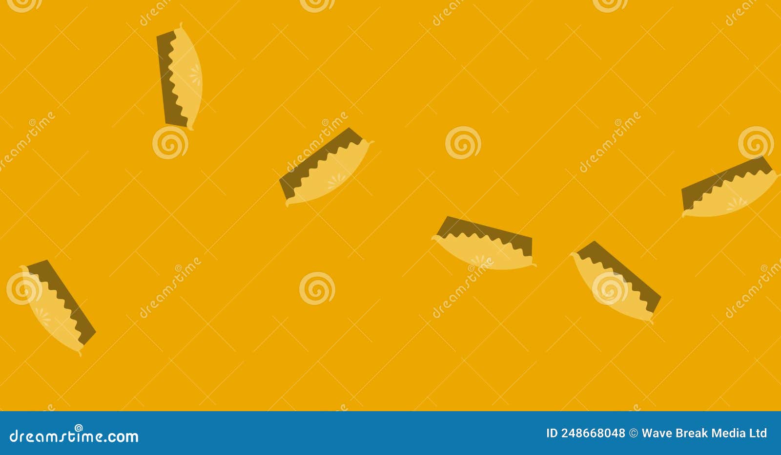 Image of Illustration of Cakes Falling on Yellow Background Stock ...