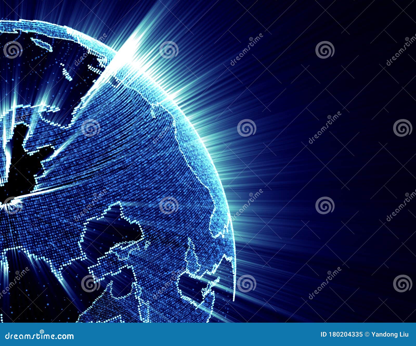 Future Technology Earth, Earth Network and Big Data Stock Illustration ...