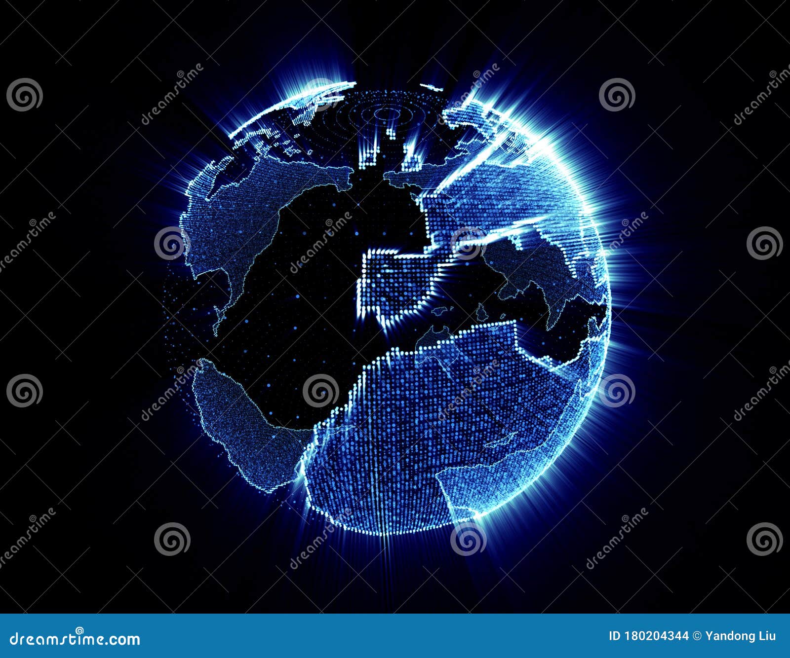 Future Technology Earth, Earth Network and Big Data Stock Illustration ...