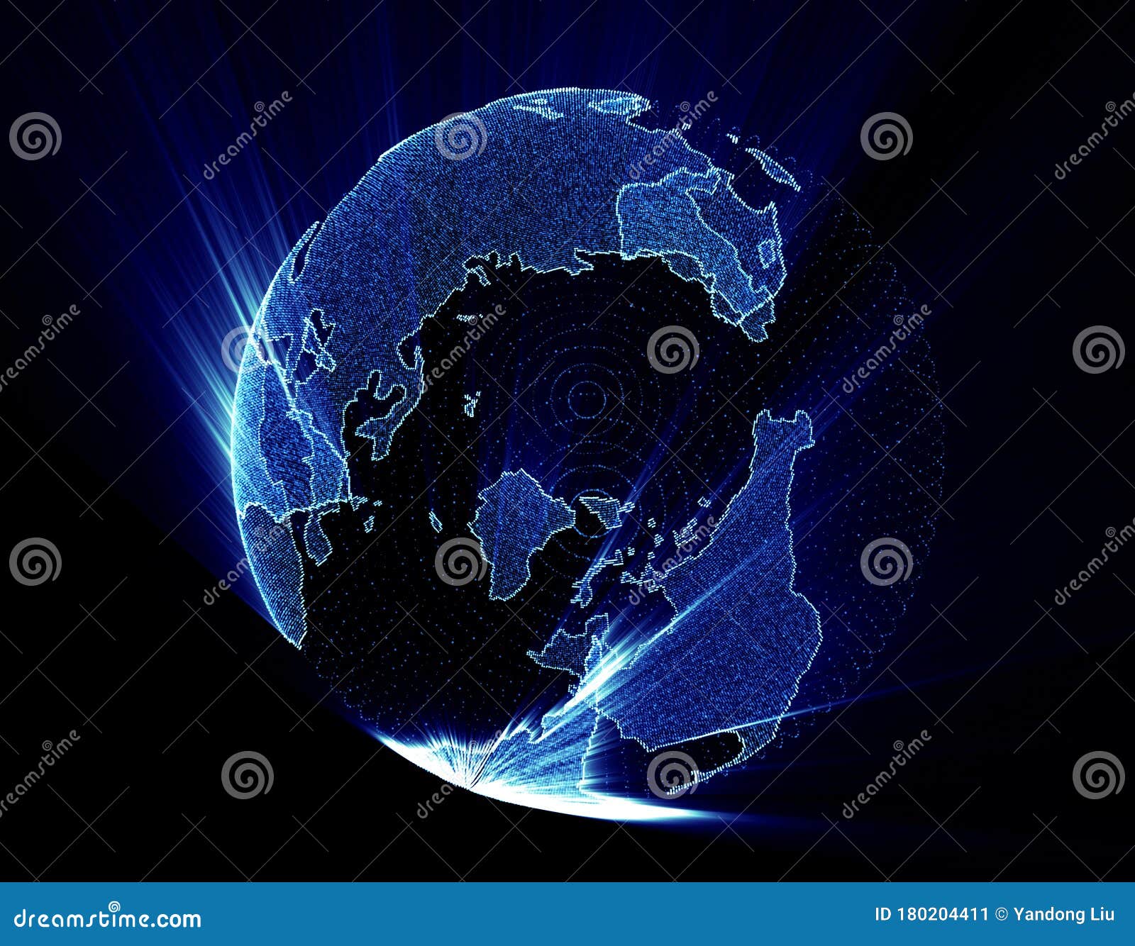 Future Technology Earth, Earth Network and Big Data Stock Illustration ...