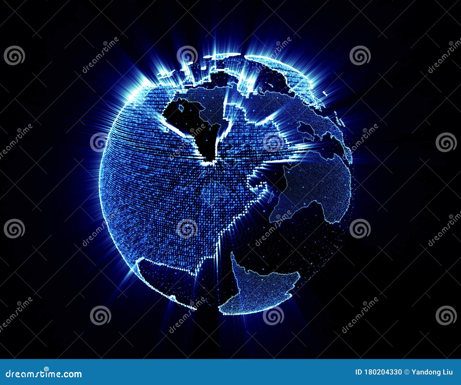 Future Technology Earth, Earth Network and Big Data Stock Illustration ...