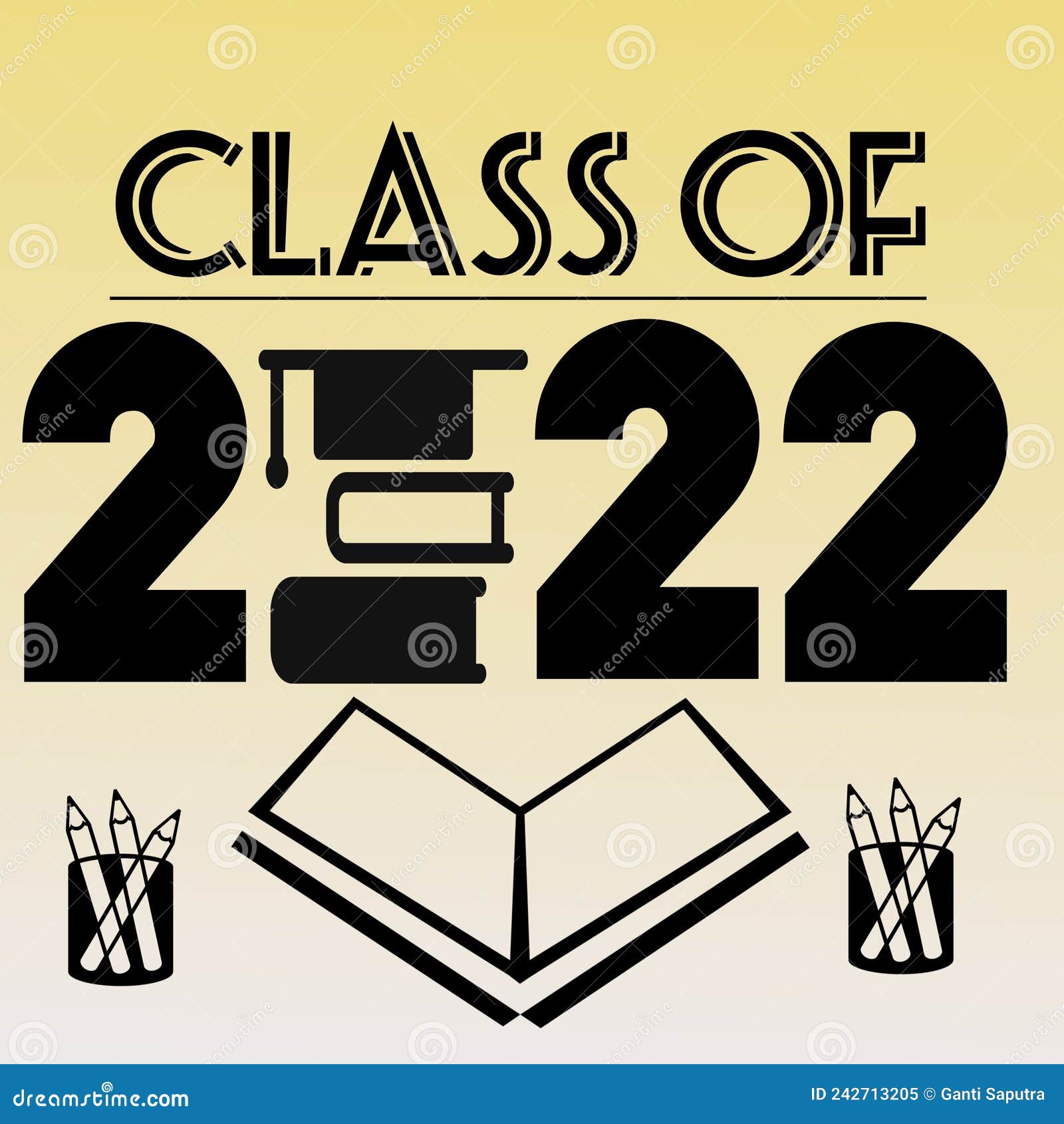 Class Of 2022, 2023, 2024, And 2025 Graduation Stamps Cartoon Vector ...