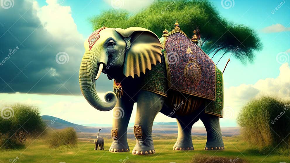 Big elepant stock illustration. Illustration of savanna - 277262746