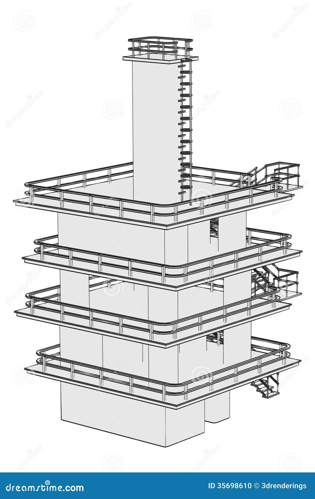 Image of Industrial Building Stock Illustration - Illustration of ...