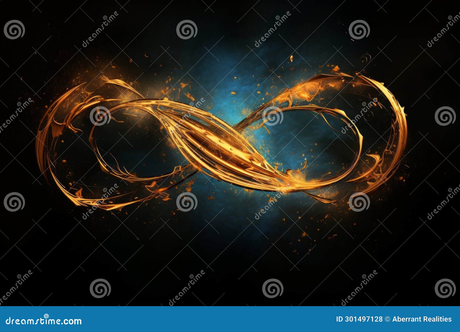 An Image of an Infinity Sign Made of Gold and Fire Stock Photo - Image ...