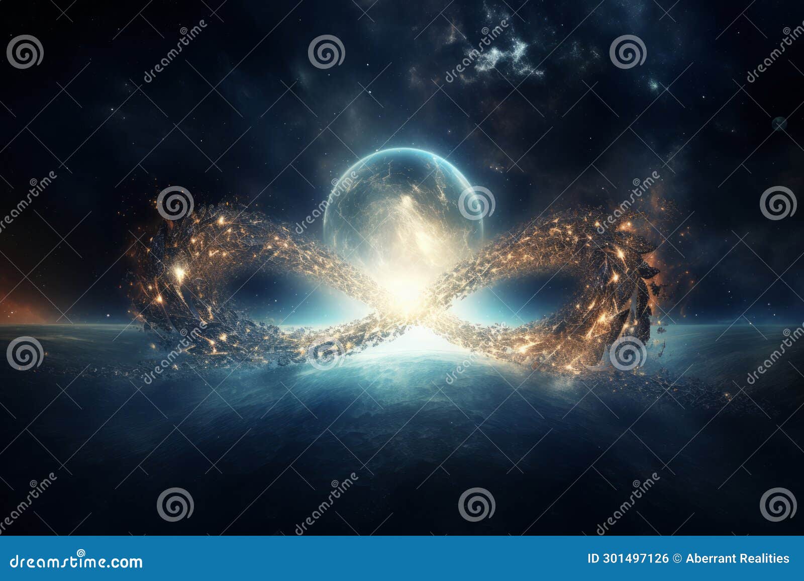 An Image of an Infinity Sign in Space Stock Photo - Image of nebula ...