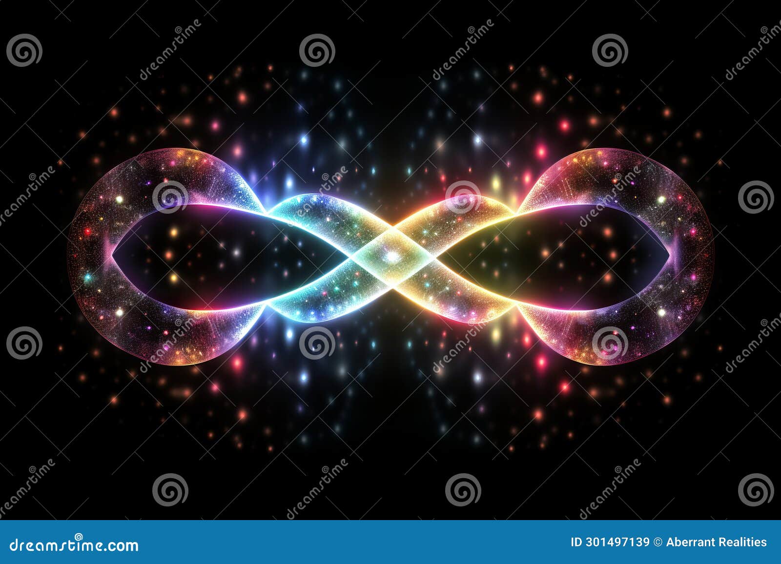 An Image of an Infinity Symbol with Colorful Lights Stock Image - Image ...
