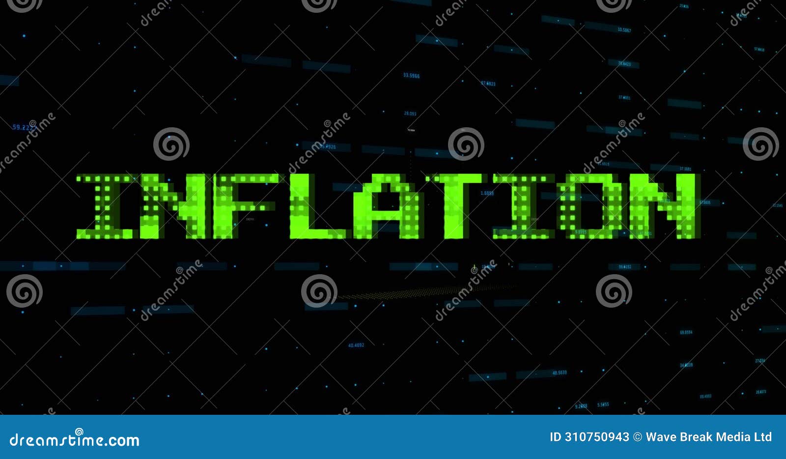 Image of Inflation Text in Green Over Graph and Processing Data Stock ...