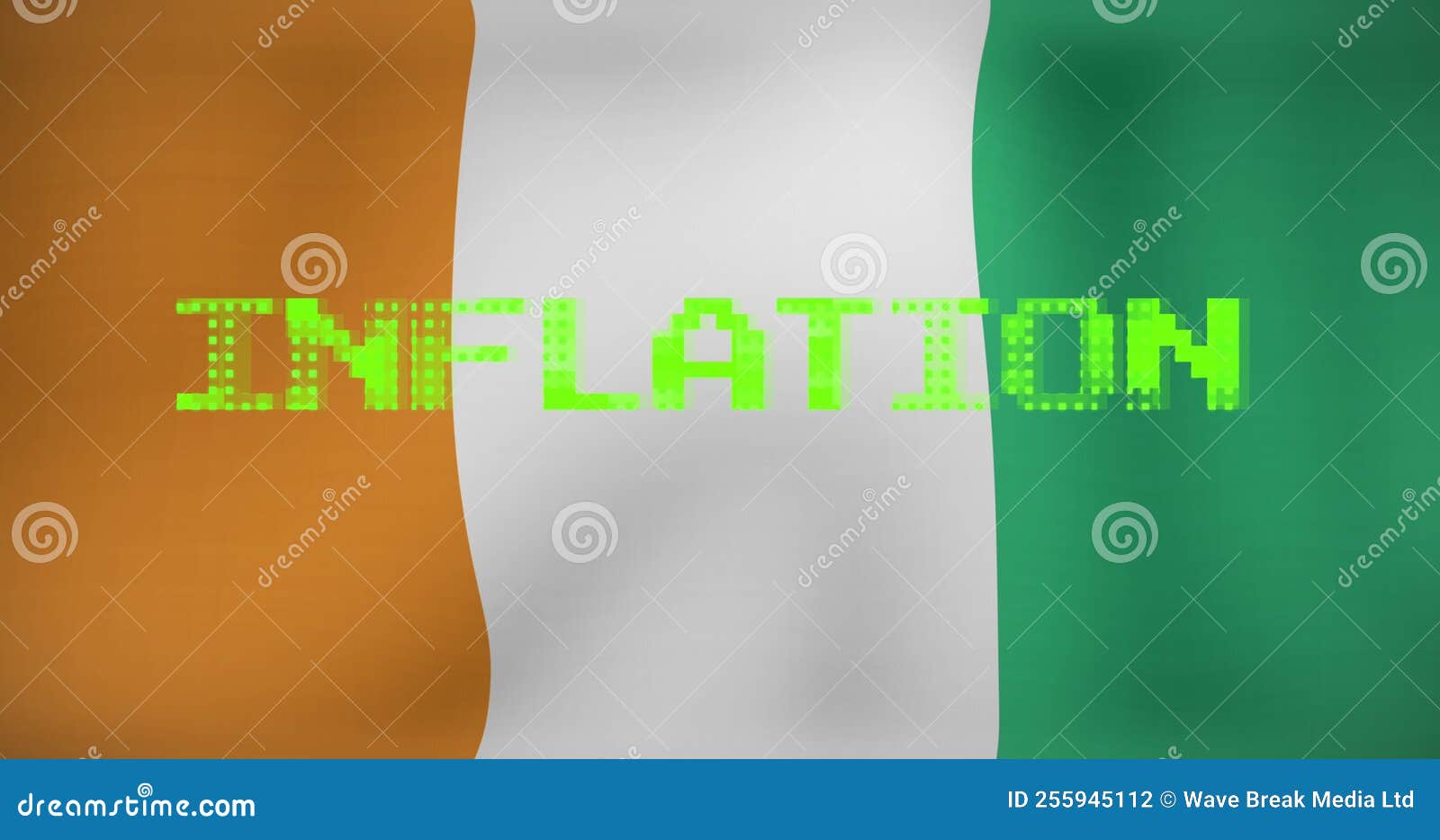 Image of Inflation Text Over Flag of Ivory Coast Stock Illustration ...
