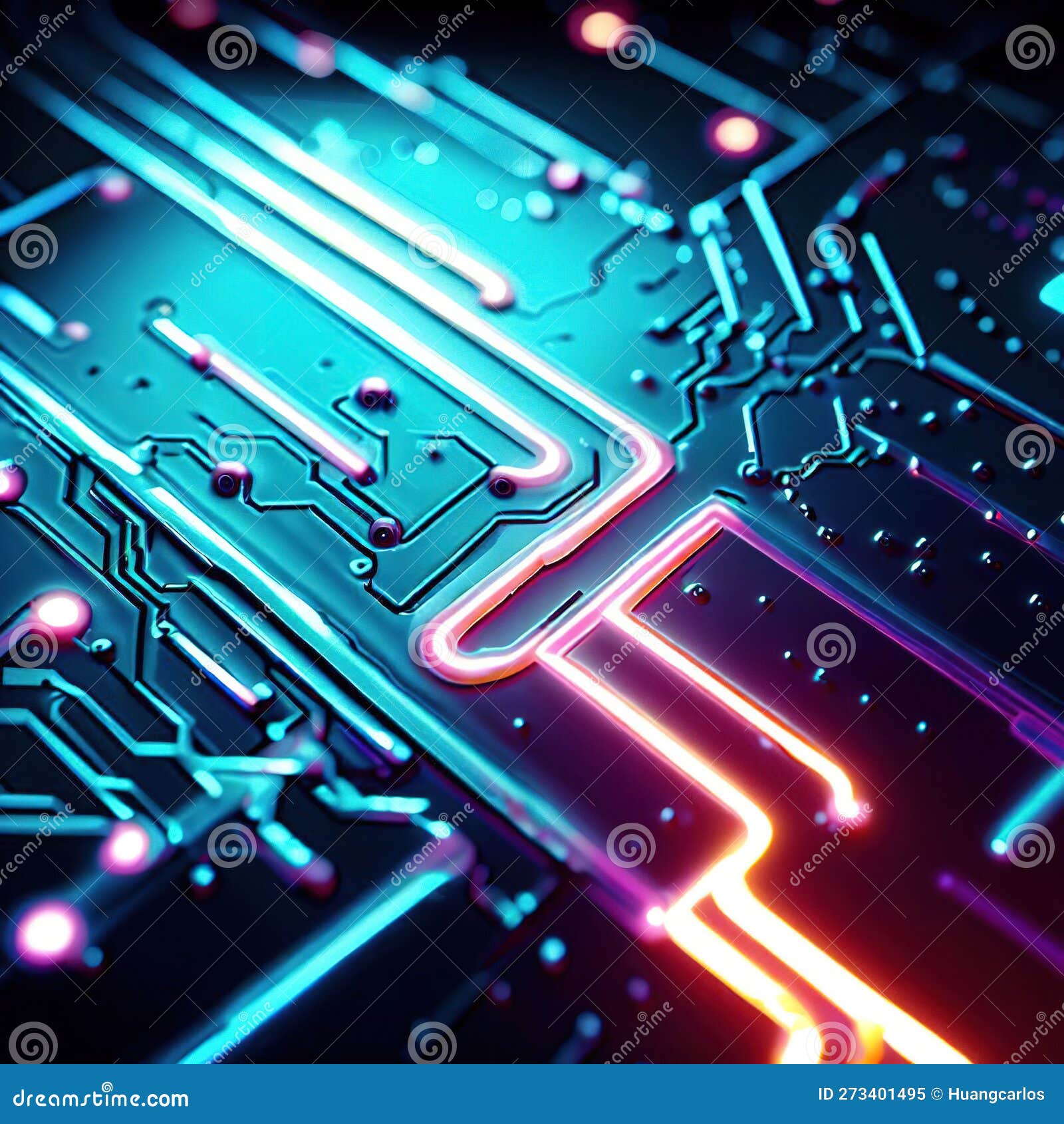 Image of Information Flow on the Circuit Board with AI Stock ...