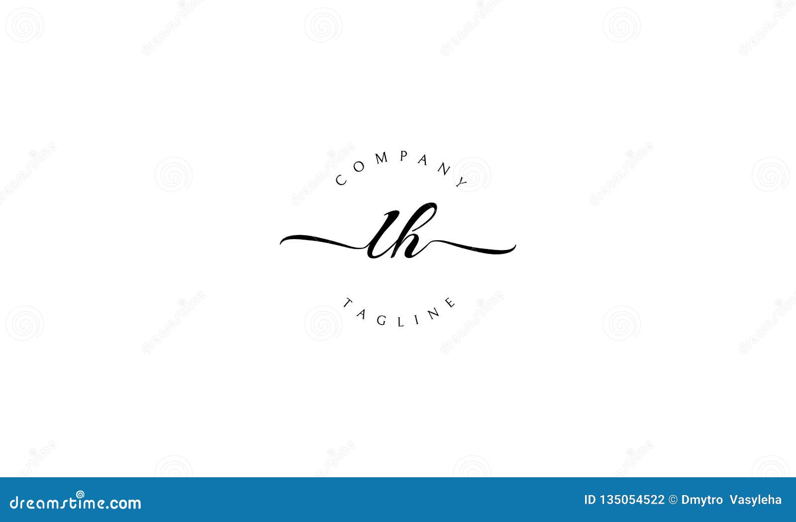 The Logo of the Initials L and H in Round Form. Stock Vector ...