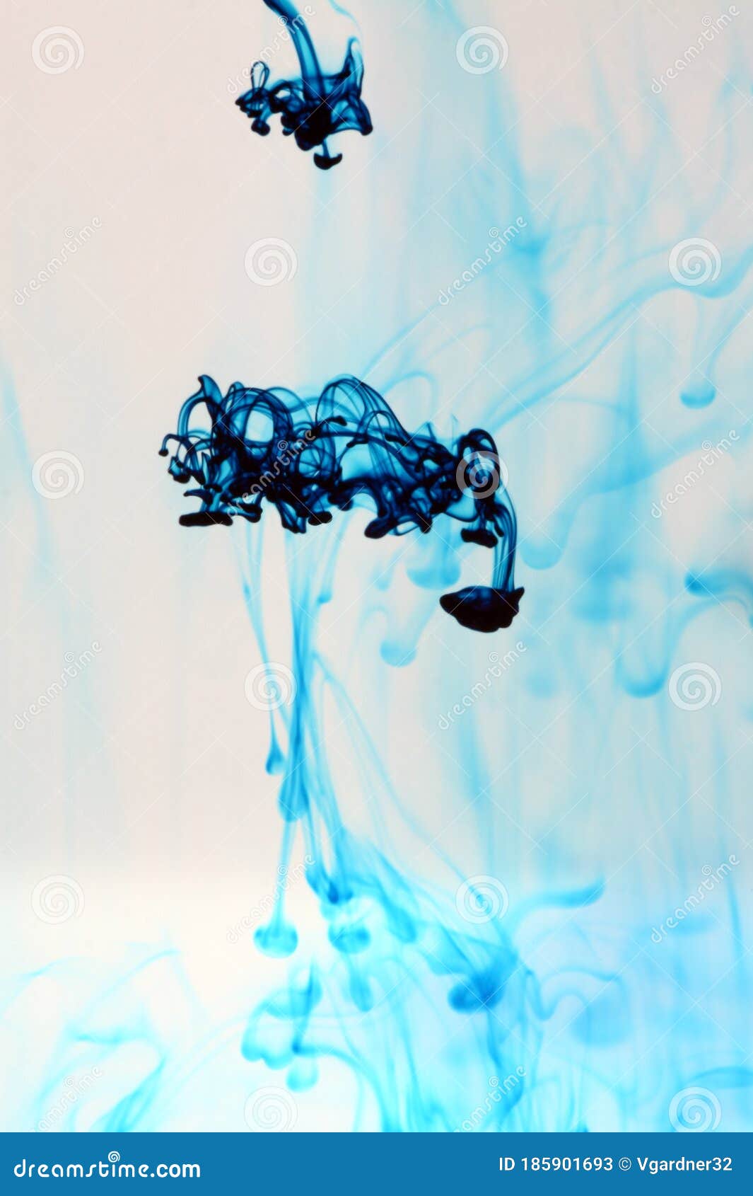 Ink droplets through water stock image. Image of background - 185901693