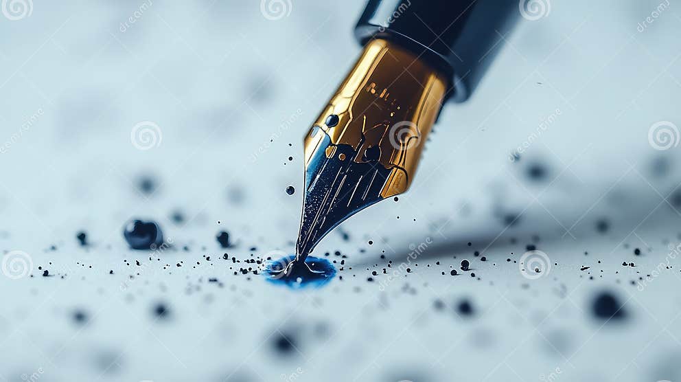 Image of Ink Falling on a White Paper Background Stock Illustration ...