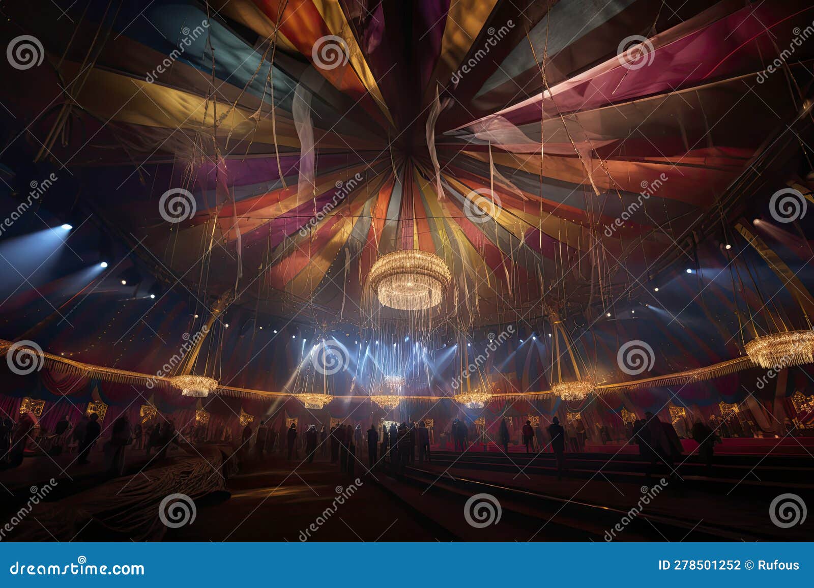Image from Inside a Large Circus Illuminated by Beautiful Lights in Its ...