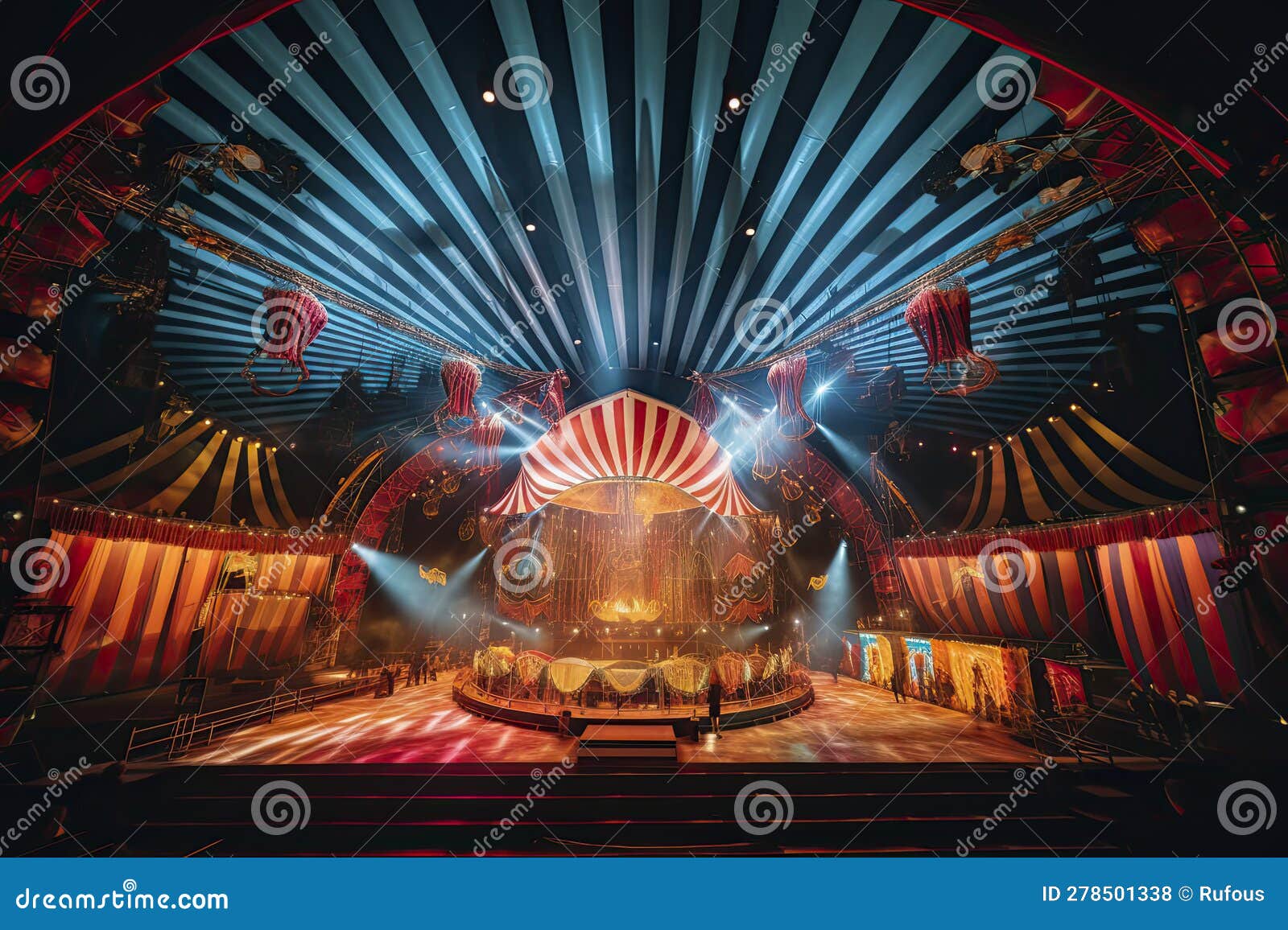 Image from Inside a Large Circus Illuminated by Beautiful Lights in Its ...
