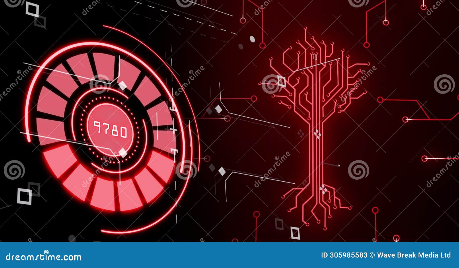 Image of Integrated Circuit Over Processing Circle on Digital Screen ...