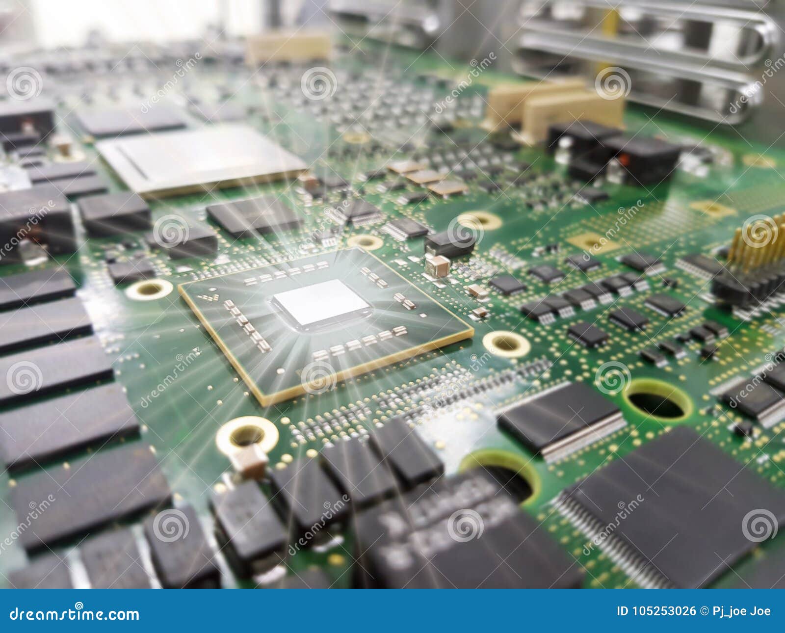 Close-up Electronic Circuit Board. Technology Style Concept Stock Photo ...