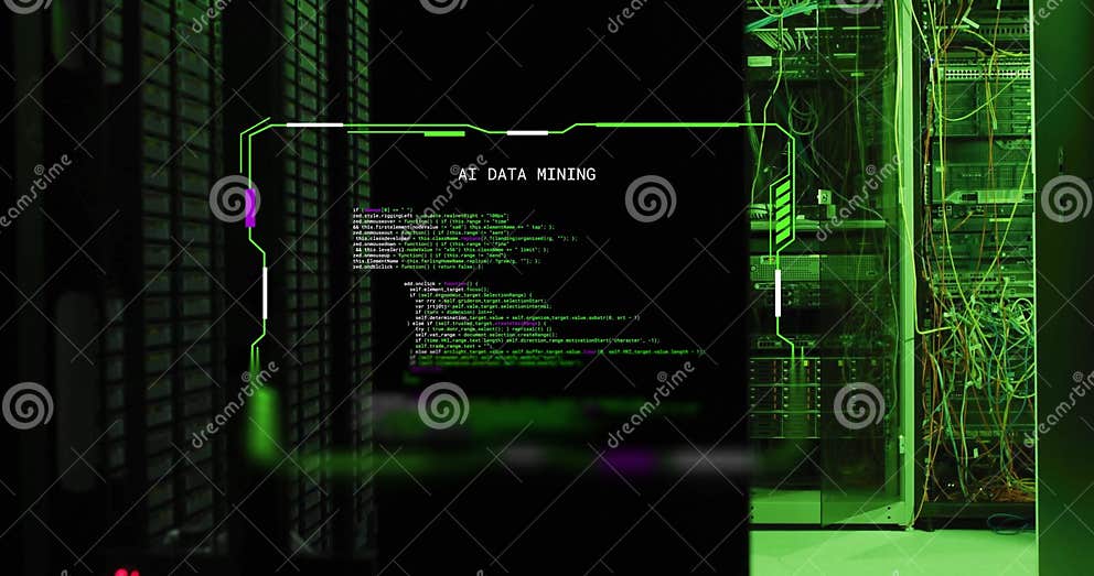 Image of Interface Ai Data Mining Over Computer Servers Stock Photo ...