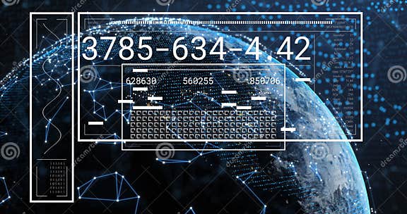 Image of Interface with Data Processing and Network of Connections Over a Globe Stock Image ...