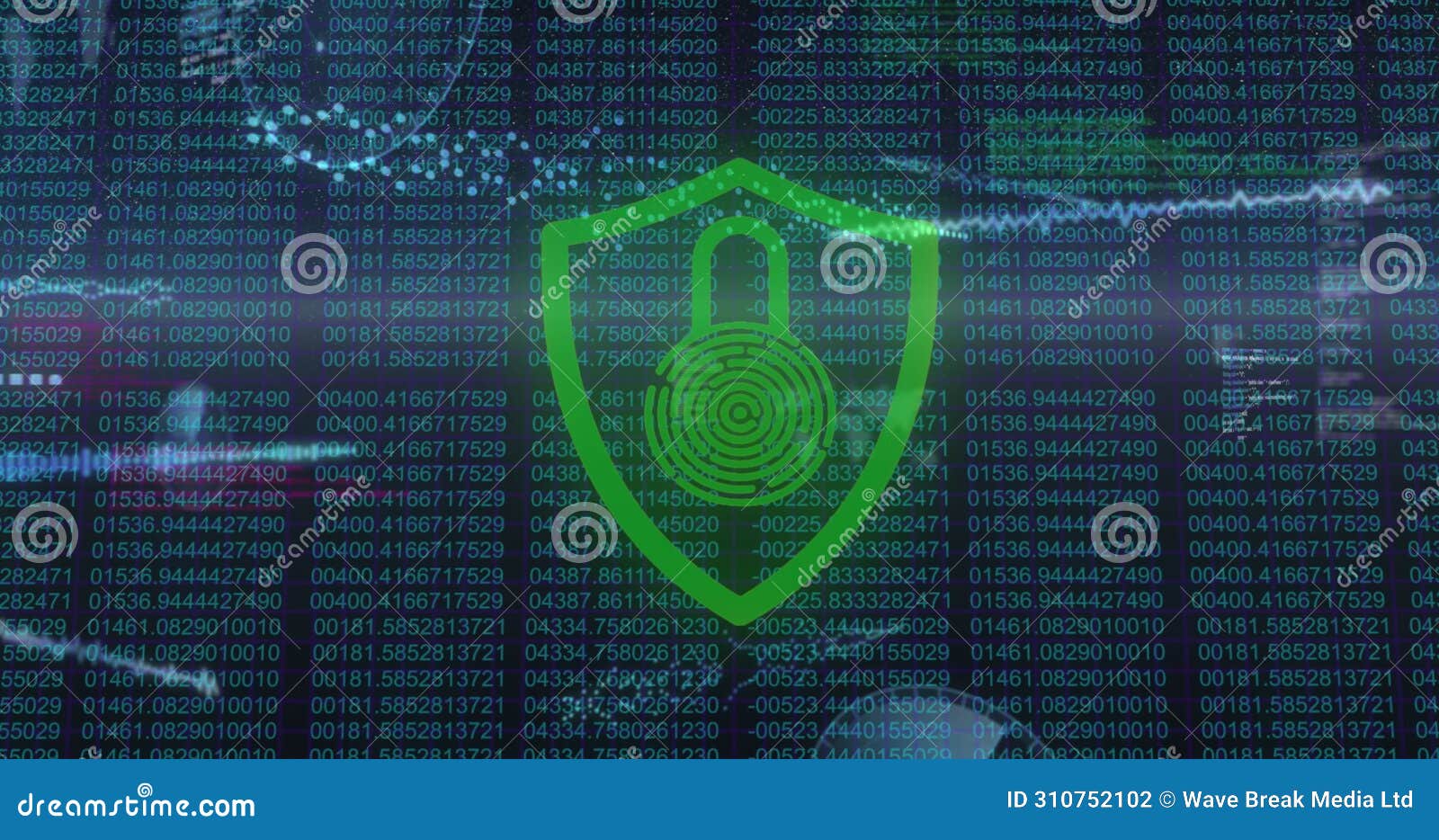 Image of Interface with Moving Digital Data and Red and Green Flashing ...