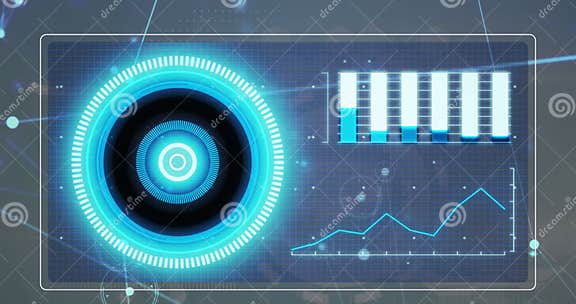 Image of Interface with Round Scanner and Data Processing Against ...