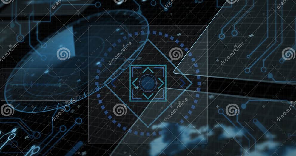 Image of Interface with Round Scanner, Microprocessor Connections and ...