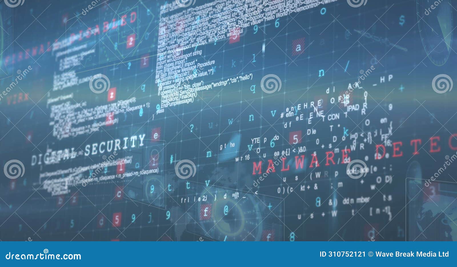 Image of Interface Screens with Moving Text Information and Security ...