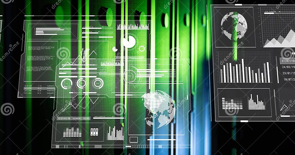 Image of Interfaces with Data Processing Against Computer Server Room ...