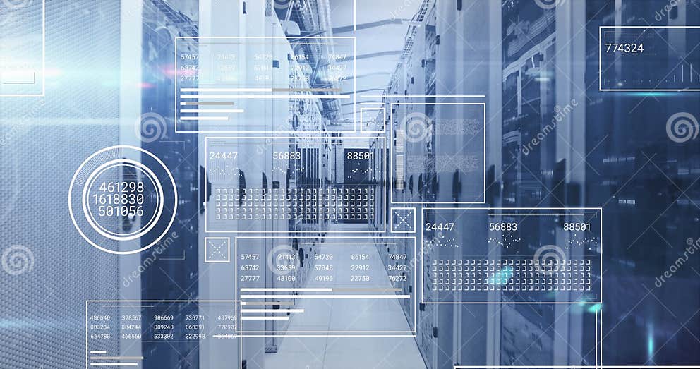Image of Interfaces with Data Processing and Mosaic Squares Against ...