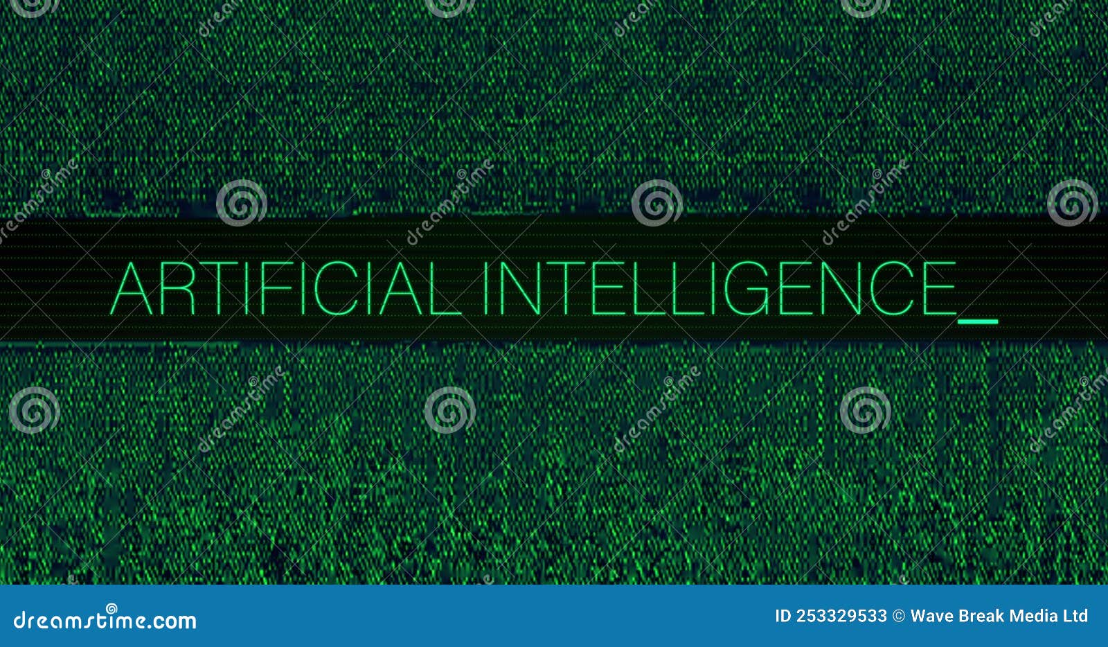 Image of Interference Over Artificial Intelligence Text on Black ...