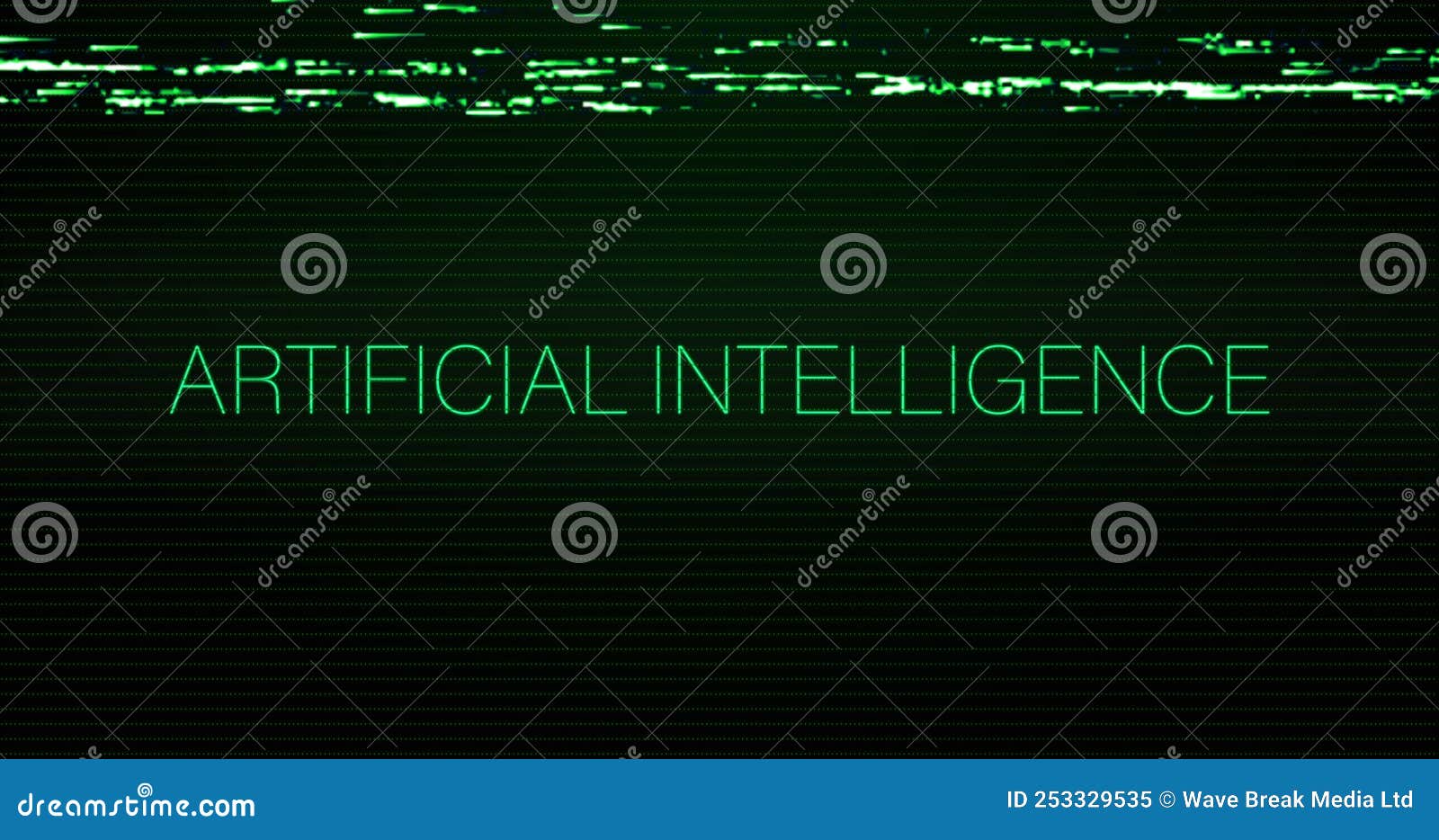 Image of Interference Over Artificial Intelligence Text on Black ...