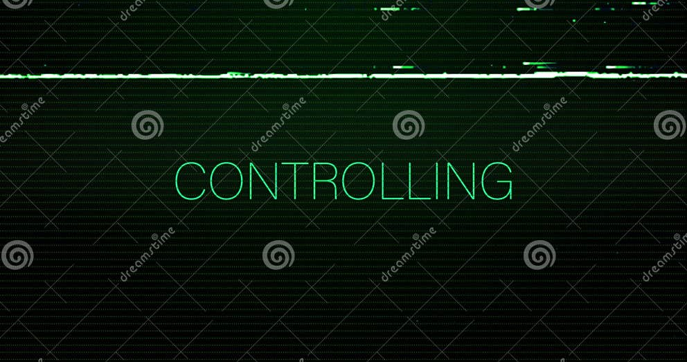 Image of Interference Over Controlling Text on Black Background Stock ...