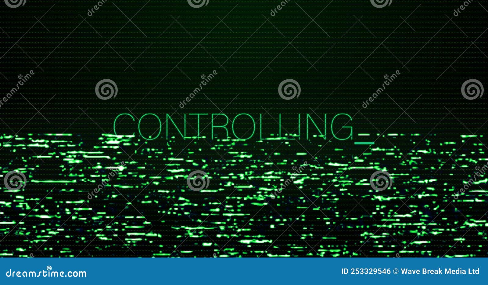 Image of Interference Over Controlling Text on Black Background Stock ...