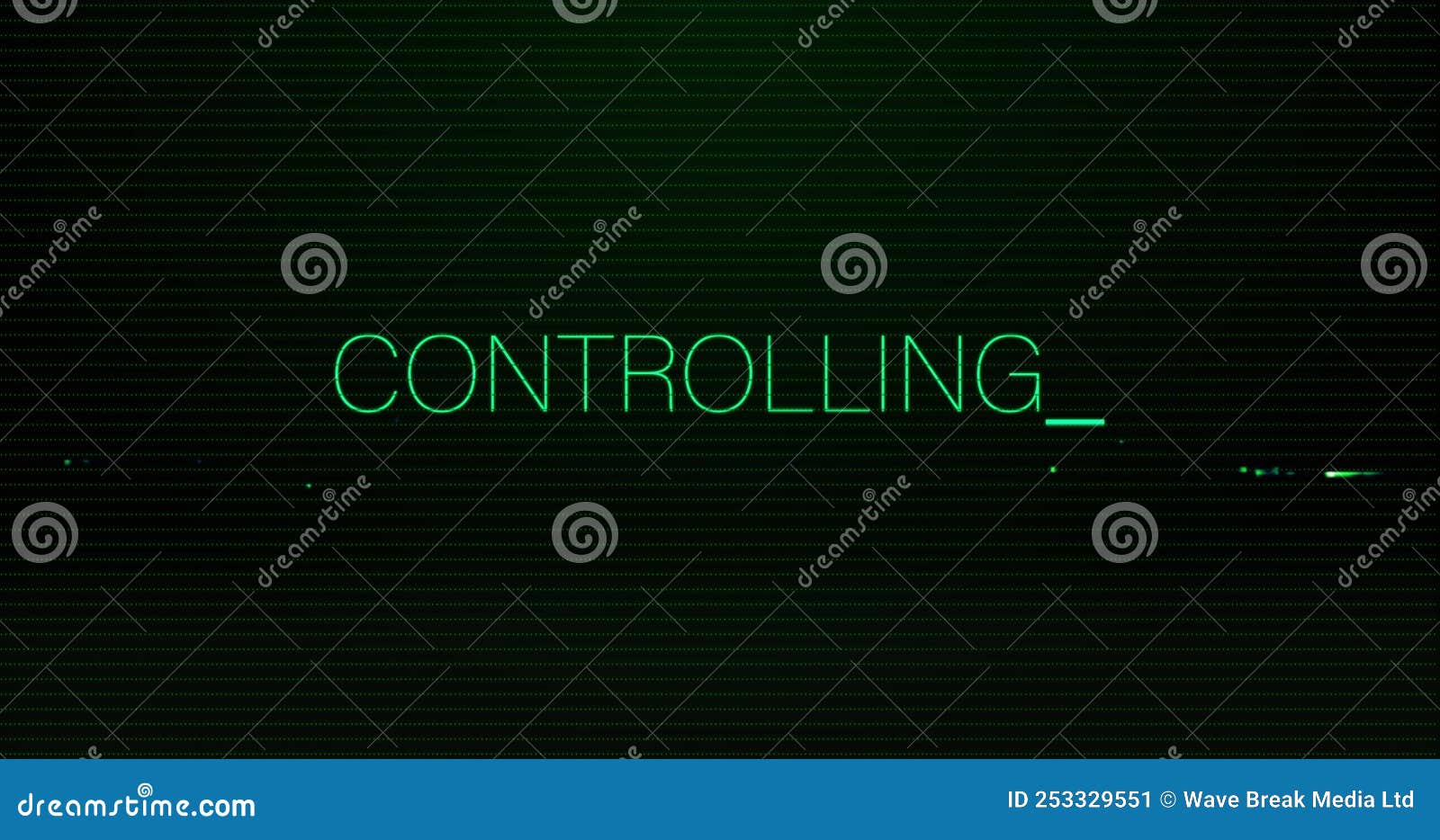 Image of Interference Over Controlling Text on Black Background Stock ...