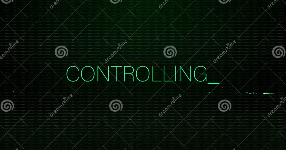 Image of Interference Over Controlling Text on Black Background Stock ...