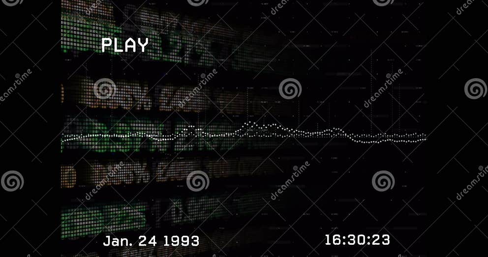 Image of Interference Over Data Processing and Stock Market on Black ...