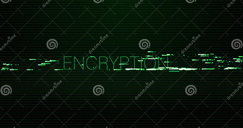Image of Interference Over Encryption Text on Black Background Stock ...