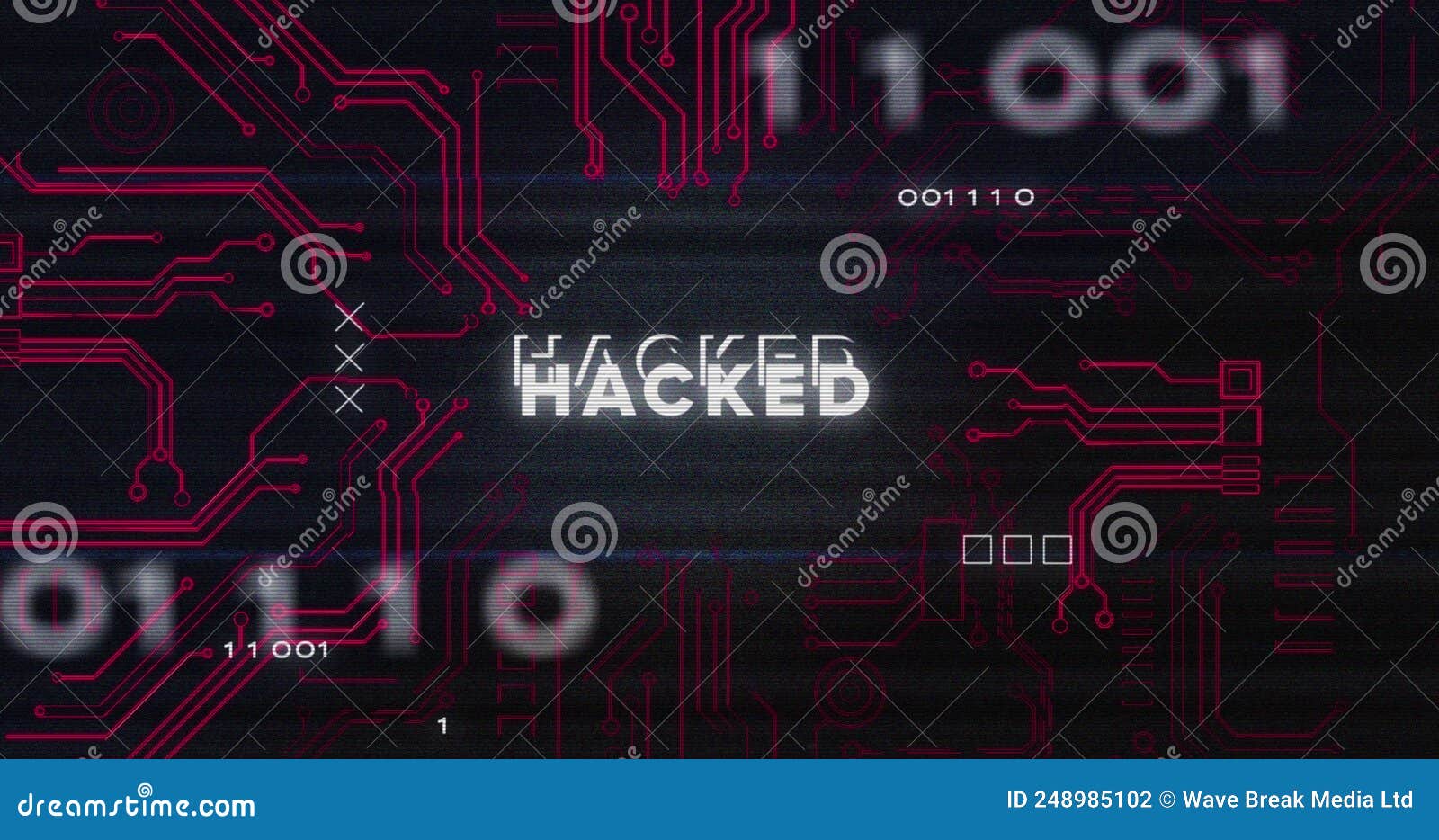 Image Of Interference Over Hacked Text Data Processing And Computer