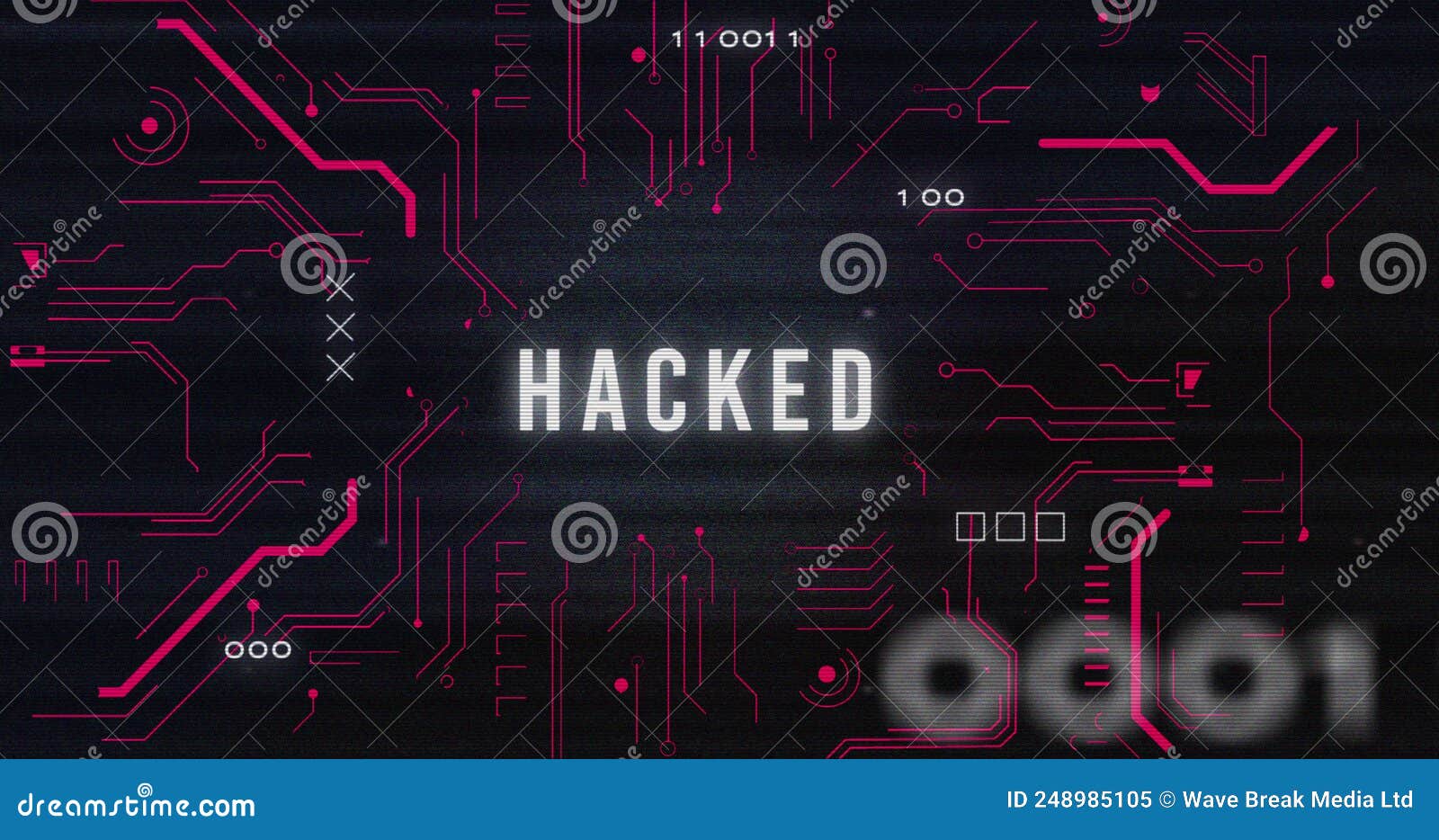 Image of Interference Over Hacked Text, Data Processing and Computer Circuit Board Stock ...