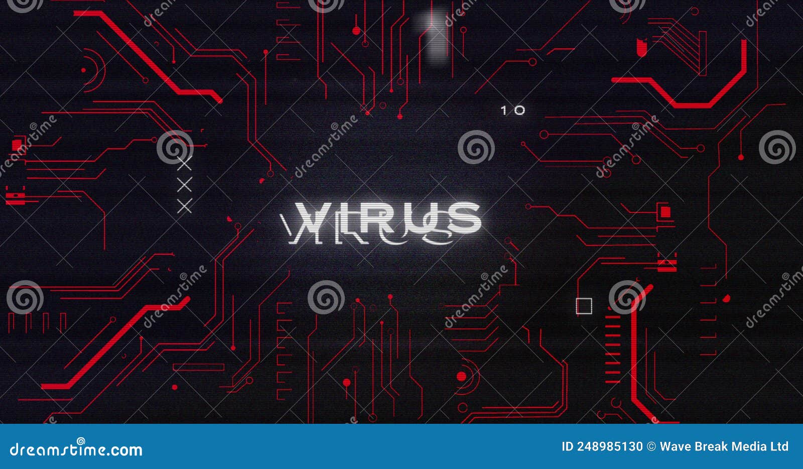 Image of Interference Over Virus Text, Data Processing and Computer Circuit Board Stock ...