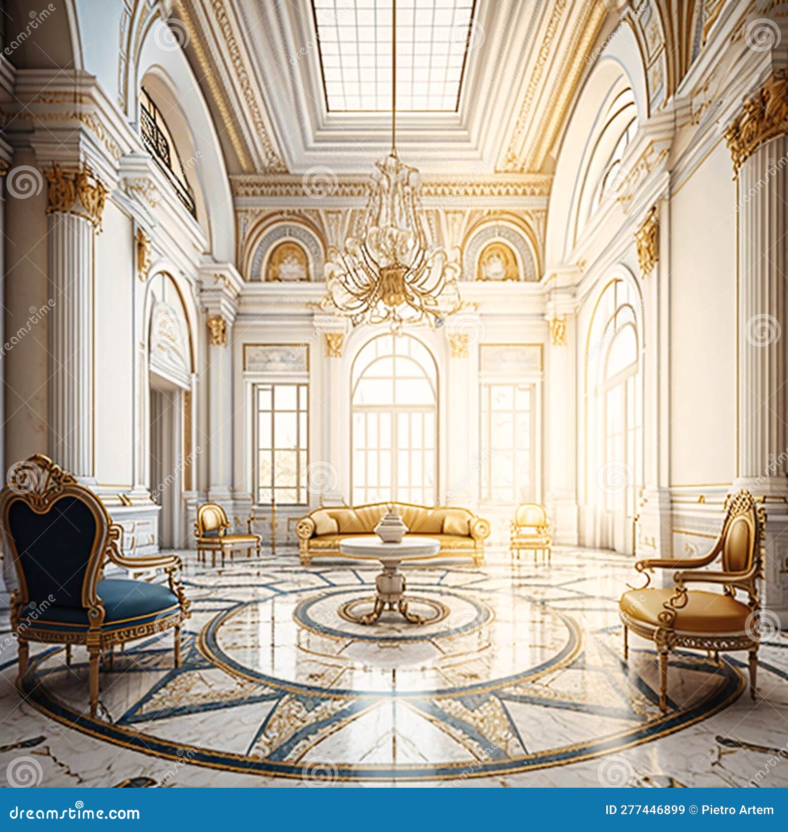 Luxury Palace Interior, Realistic Fantasy Interior Of The Palace Royalty-Free Stock Photography ...