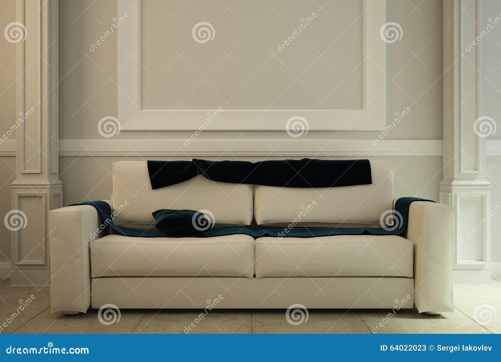 Image of the Interior Made in Antique Style with a Sofa Inside. Stock ...