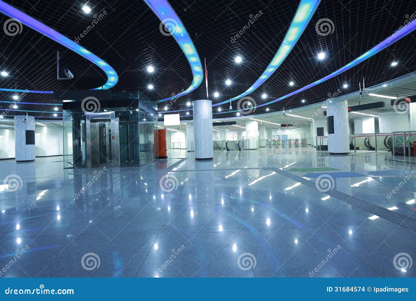 Image of the Interior in Morden Subway Building Stock Photo - Image of ...